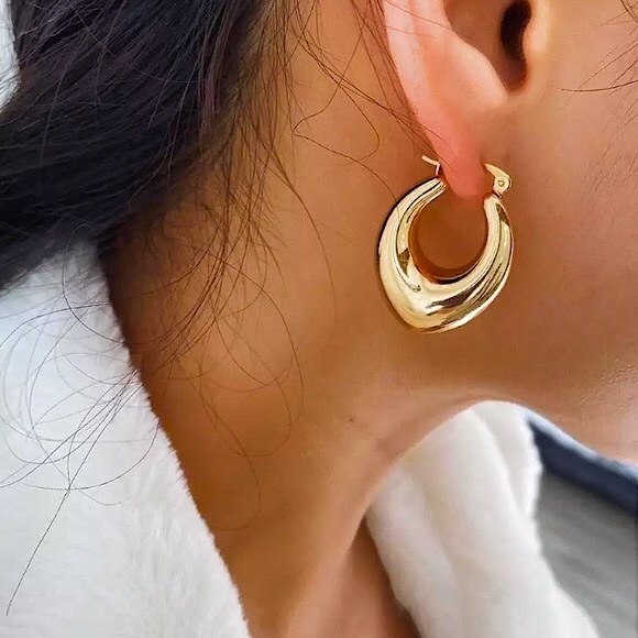 Jewelry | Big Thick Gold Drop Earrings New | Poshmark